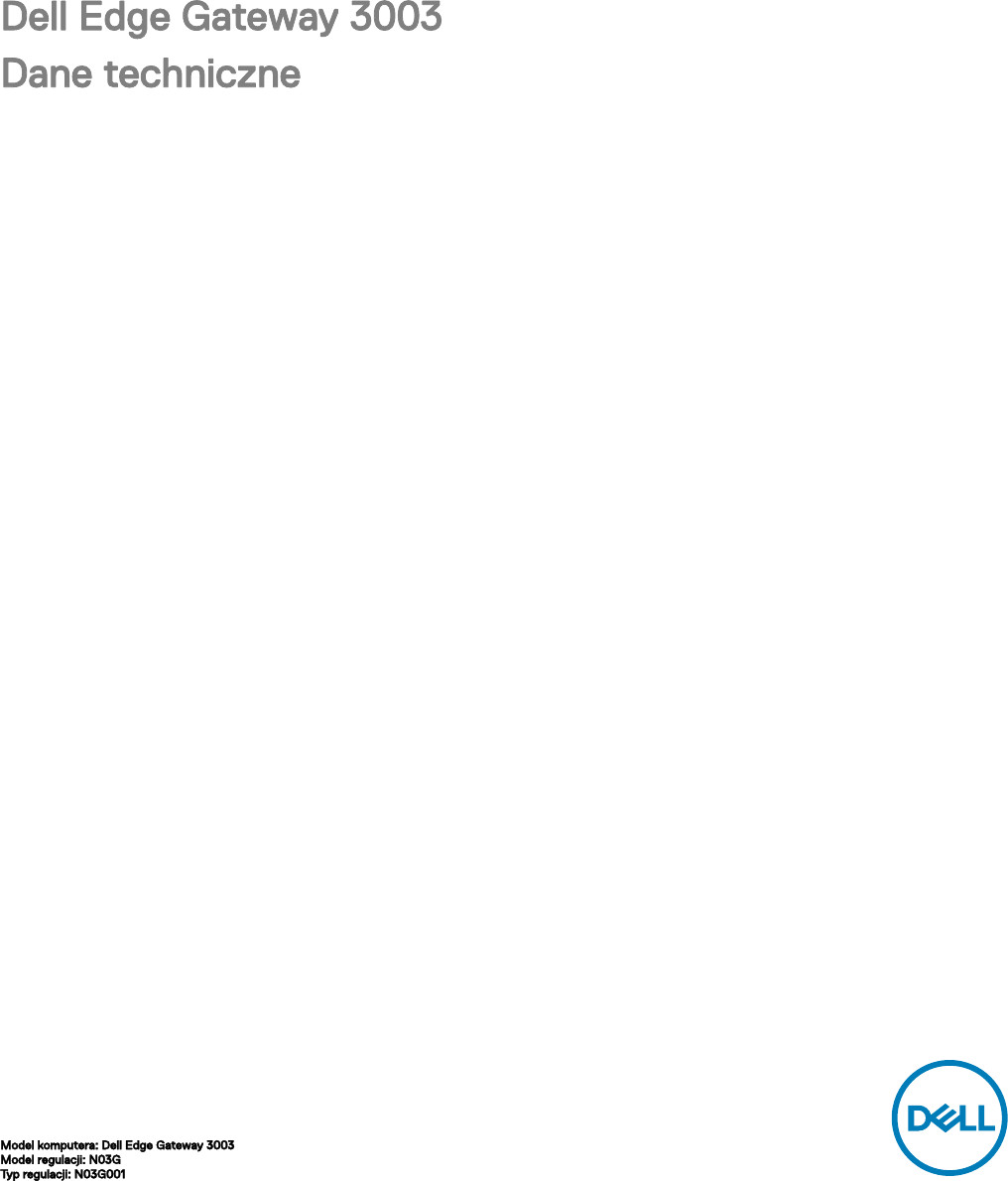 Dell edge gateway 3000 series 3003 Dane Techniczne User Manual ...