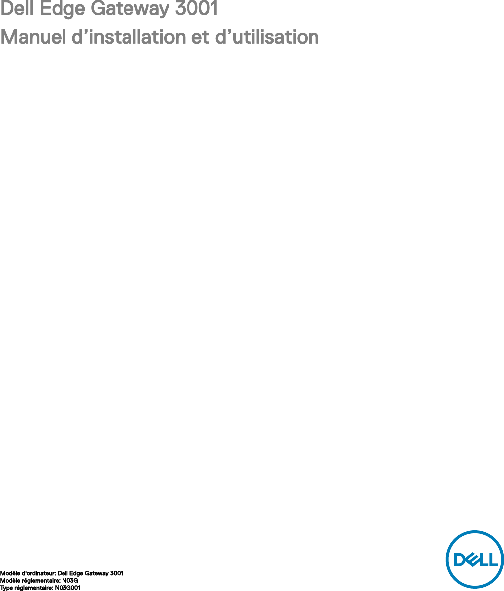 Dell edge gateway 3000 series Dell Edge Gateway 3001 Manuel D ...