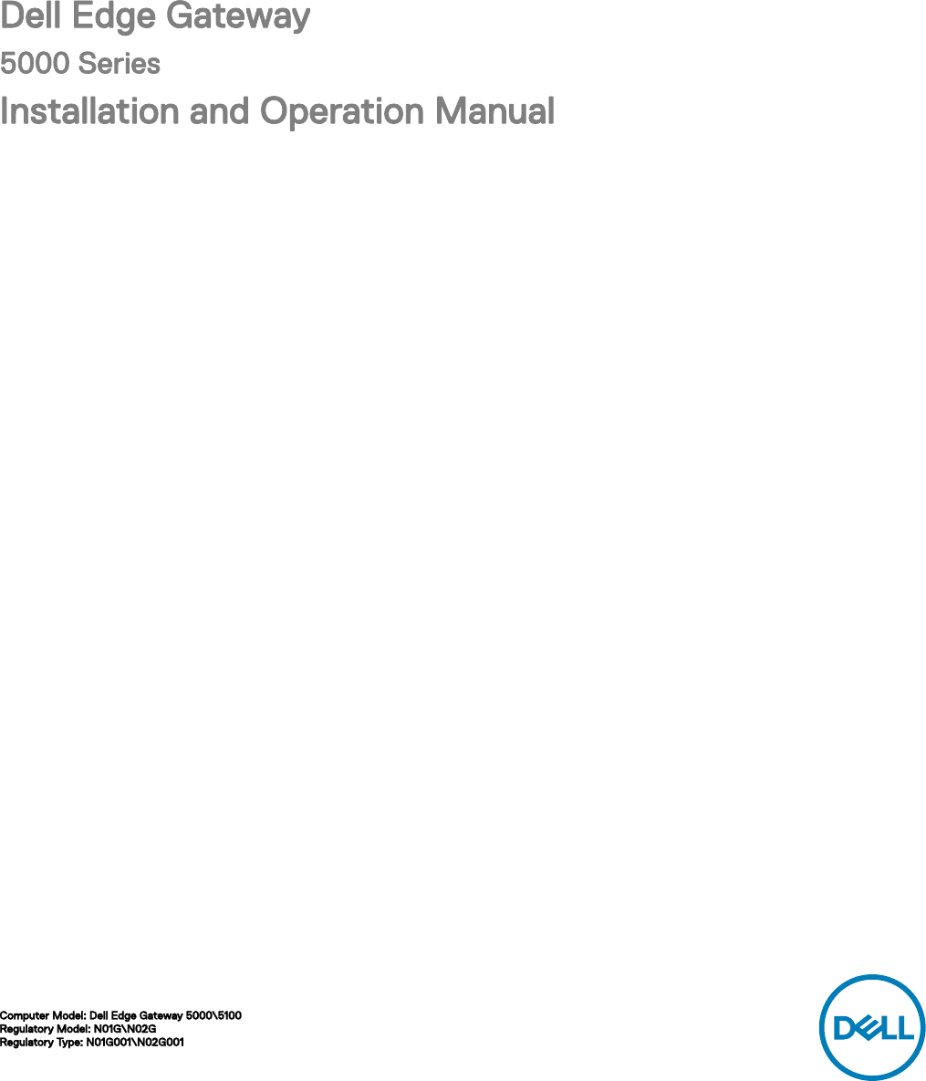 Dell edge gateway 5100 5000 Series Installation And Operation Manual ...