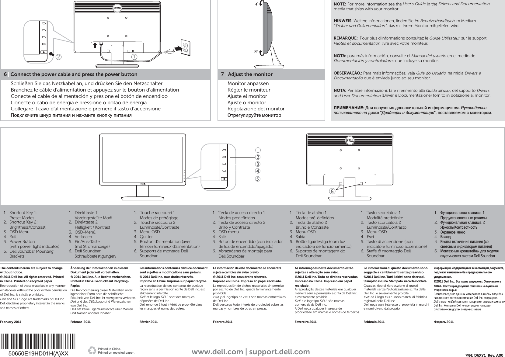 Dell in1930 Monitor Setup Diagram User Manual Guide En us