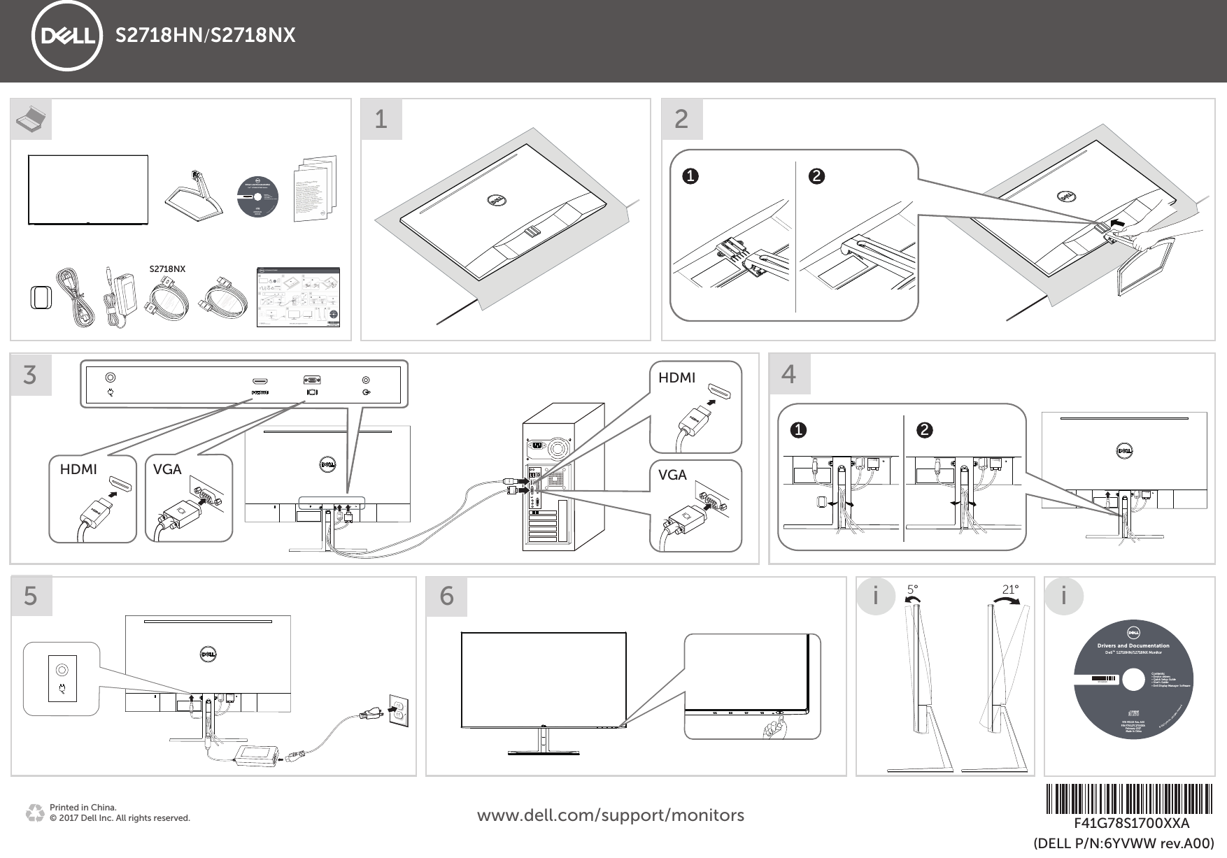 Dell s2718hn monitor S2718HN/S2718NX『クイックスタートガイド』 User Manual その他の文書 Setup Guide Ja jp