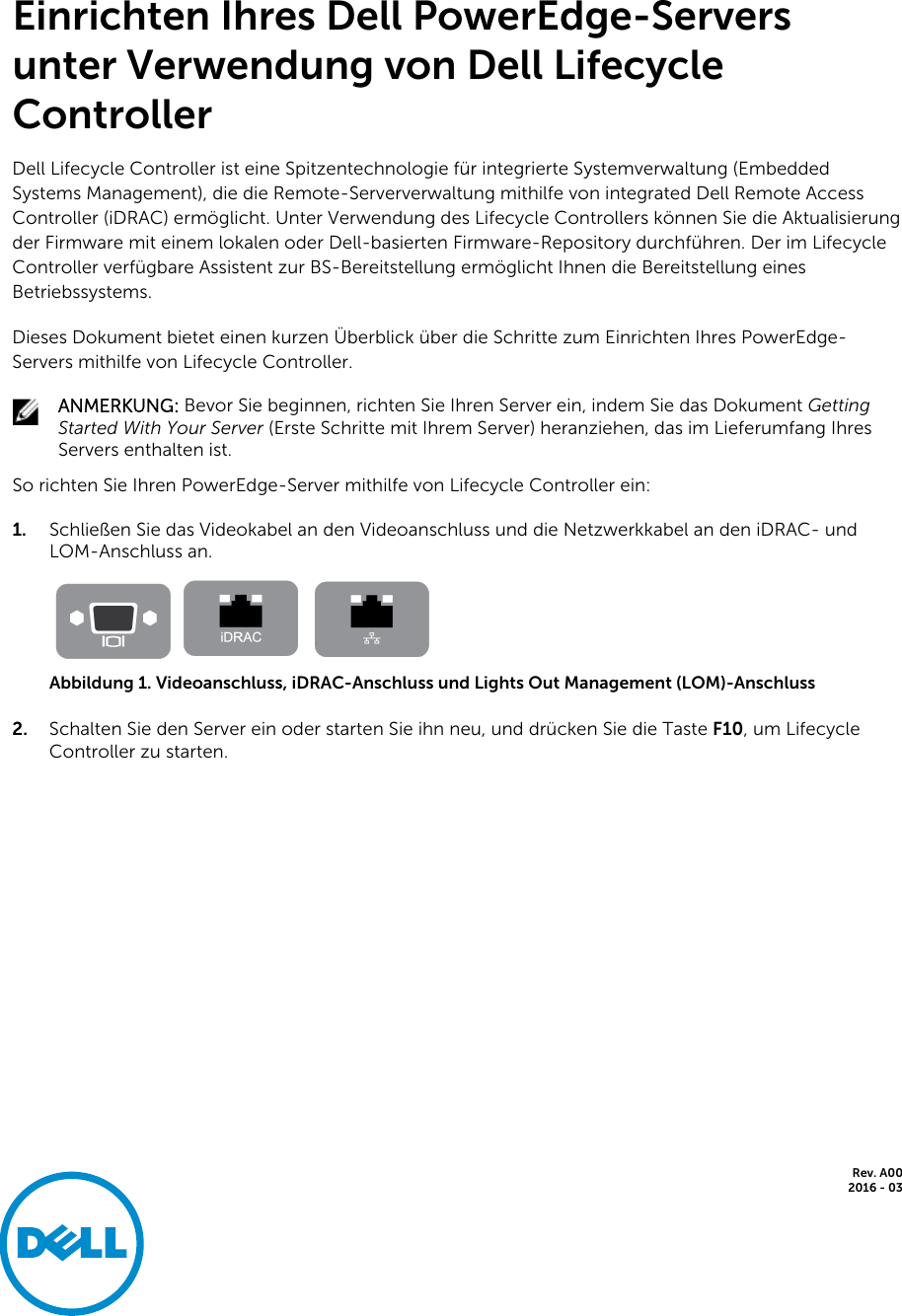 Dell Poweredge c4130 Einrichten Ihres Servers Unter Verwendung Von ...