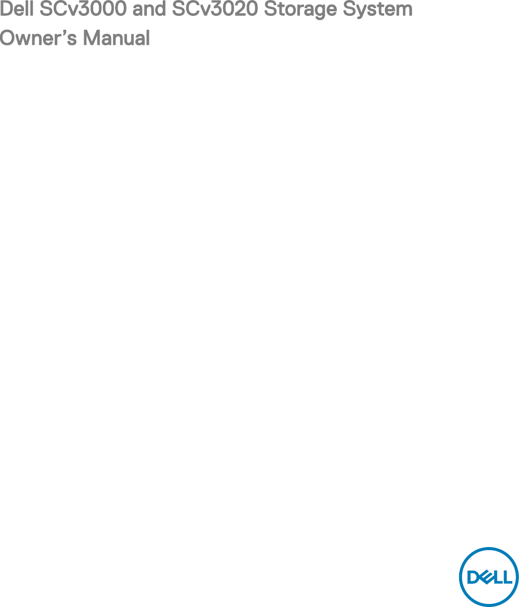 Dell Storage scv3000 And SCv3020 System Owner’s Manual User Owner's En us