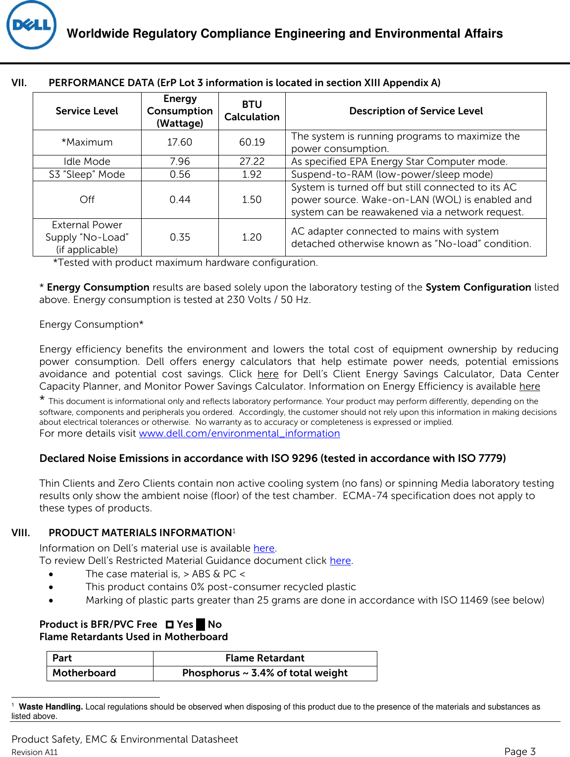 Dell Wyse 5040 Product Safety, EMC And Environmental Datasheet User ...