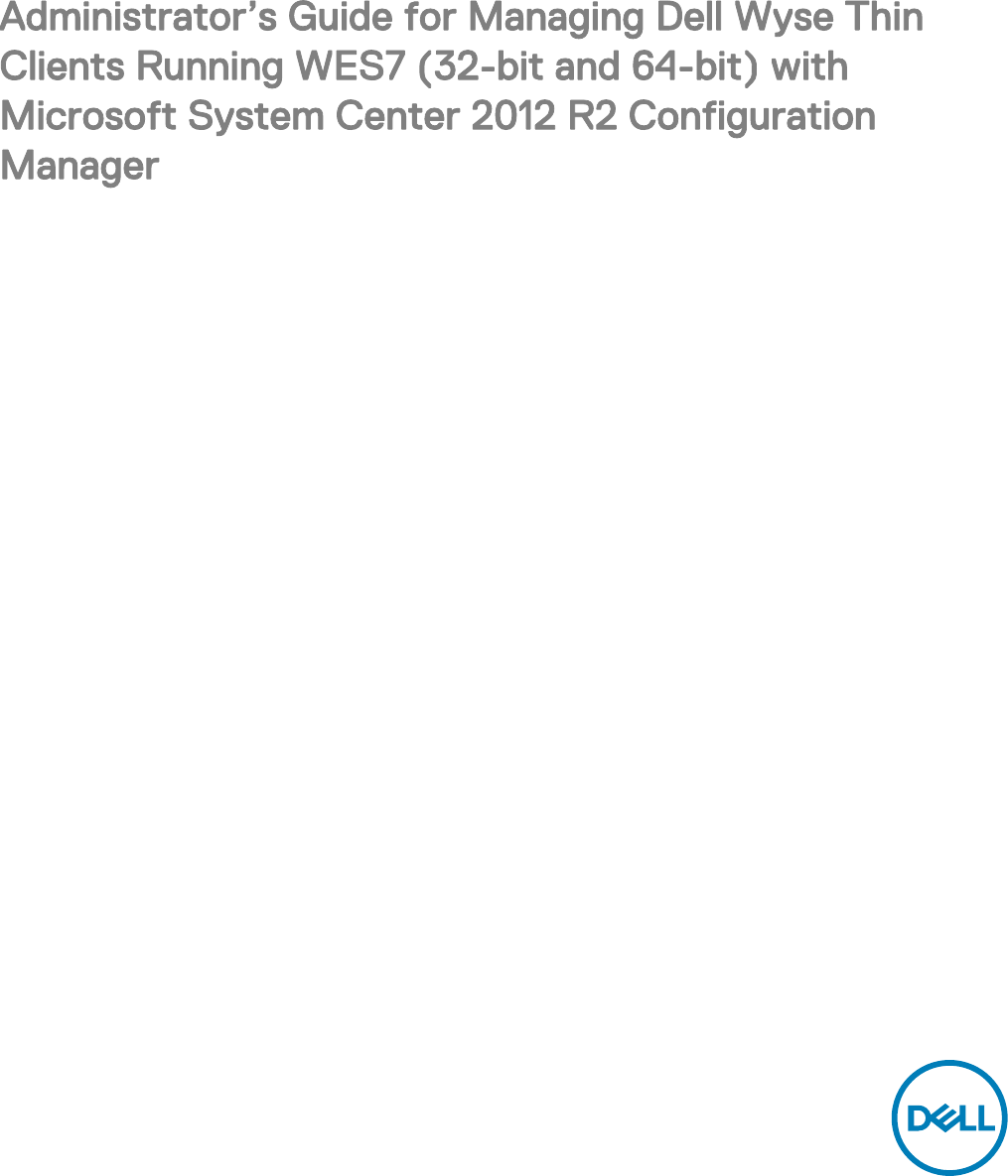 Dell Wyse 5060 thin client SCCM Administrators Guide User Manual Administrator Guide2 En us