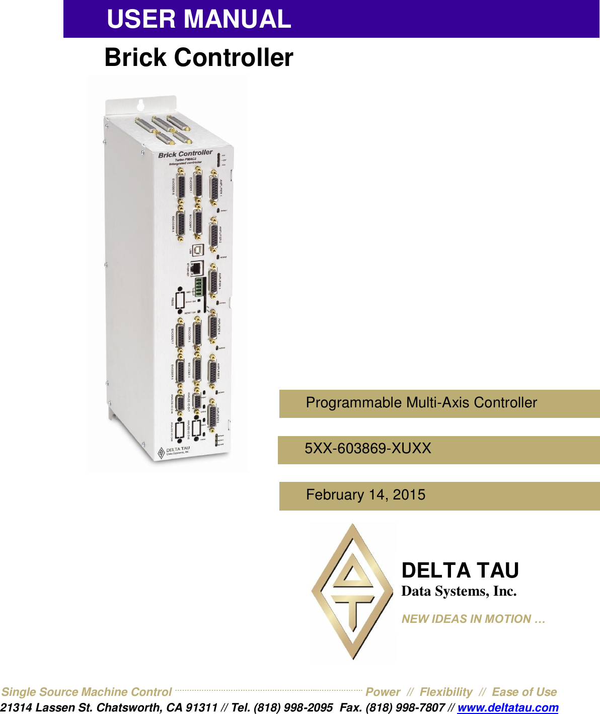 Delta Tau Brick Controller Users Manual HRM