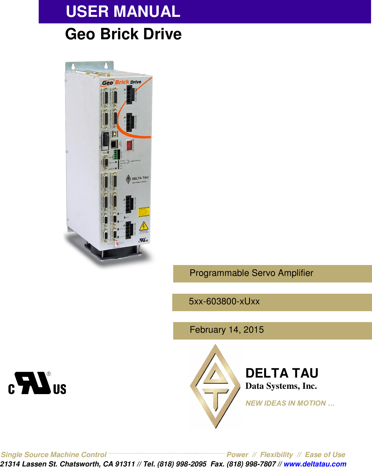 Delta Tau Geo Brick Drive Users Manual User