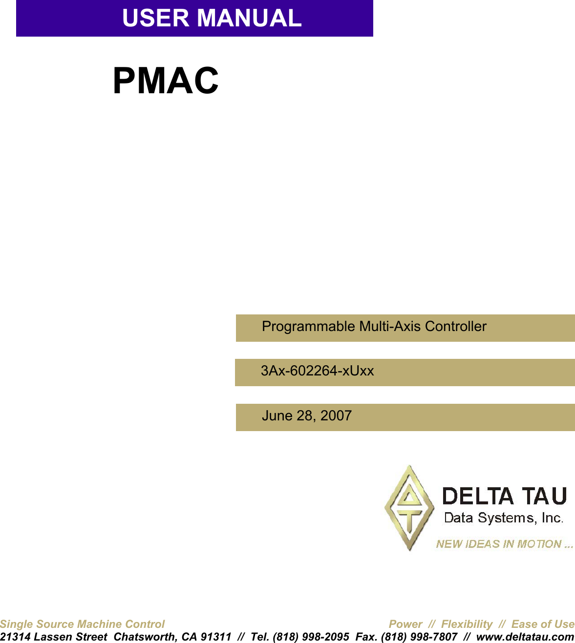 Delta Tau Pmac Mini Pci Users Manual