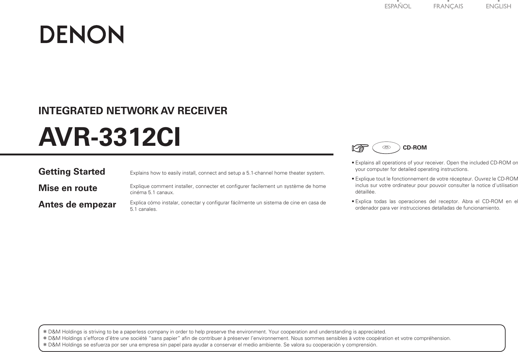 Denon Avr 3312Ci Users Manual