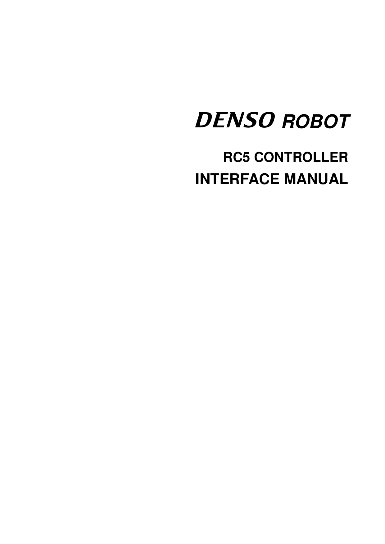 Denso Rc5 Users Manual INTERFACE