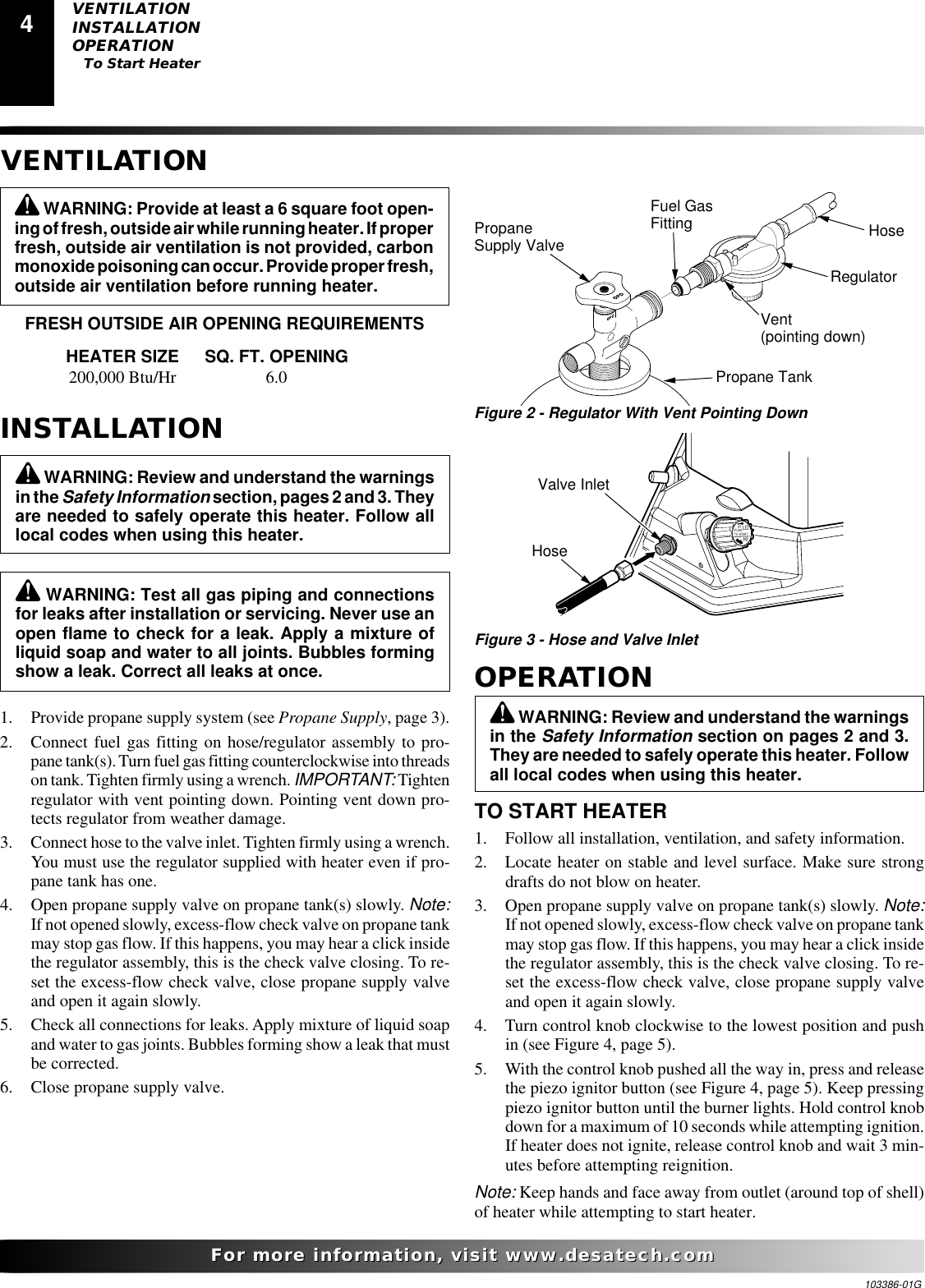 Desa Tech Tc80V Owners Manual
