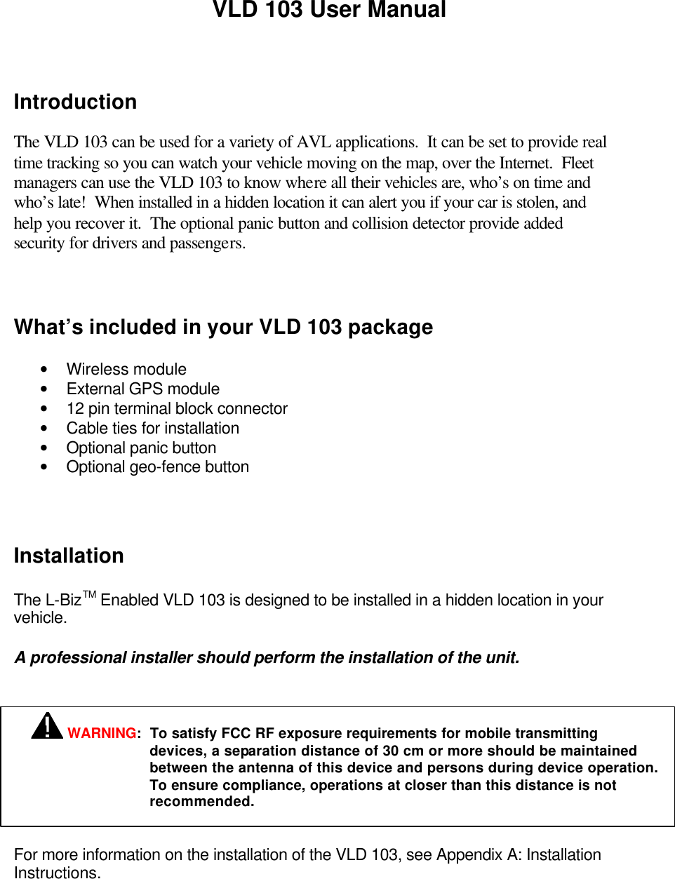 Destinator Technologies VLD103 PowerLOC Mobile Device, Model VLD103 ...