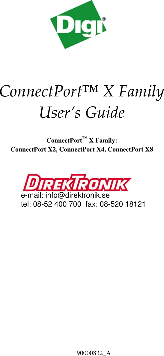 Digi Connectport X2 Users Manual X Family User's Guide