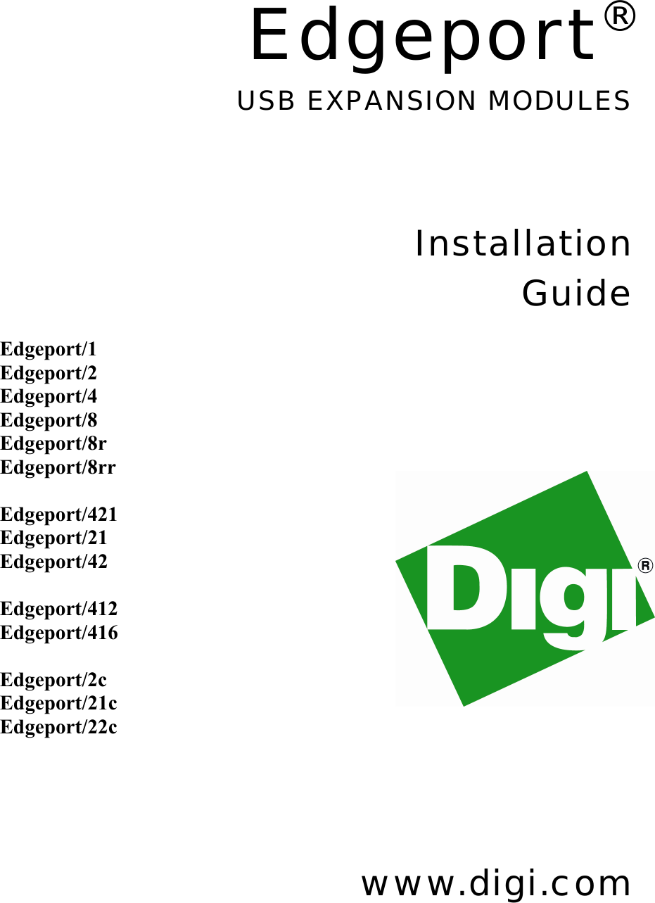 Digi Edgeport 1 Users Manual C