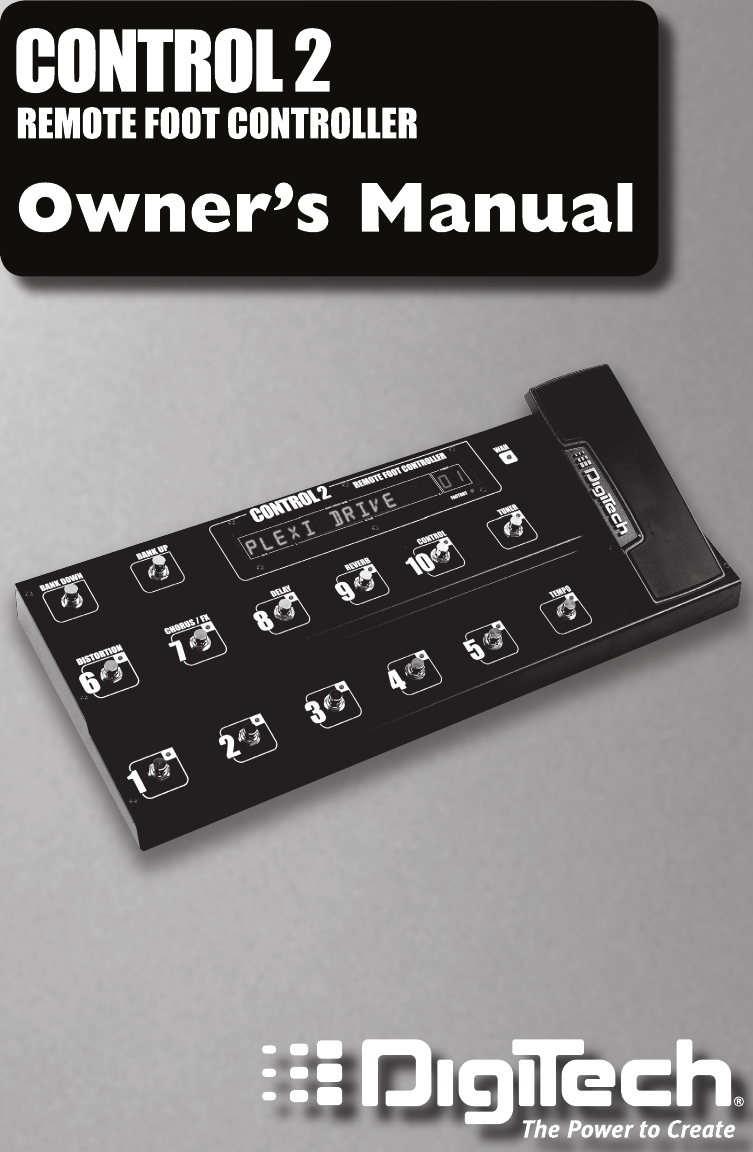 Digitech Control 2 Owner S Manual