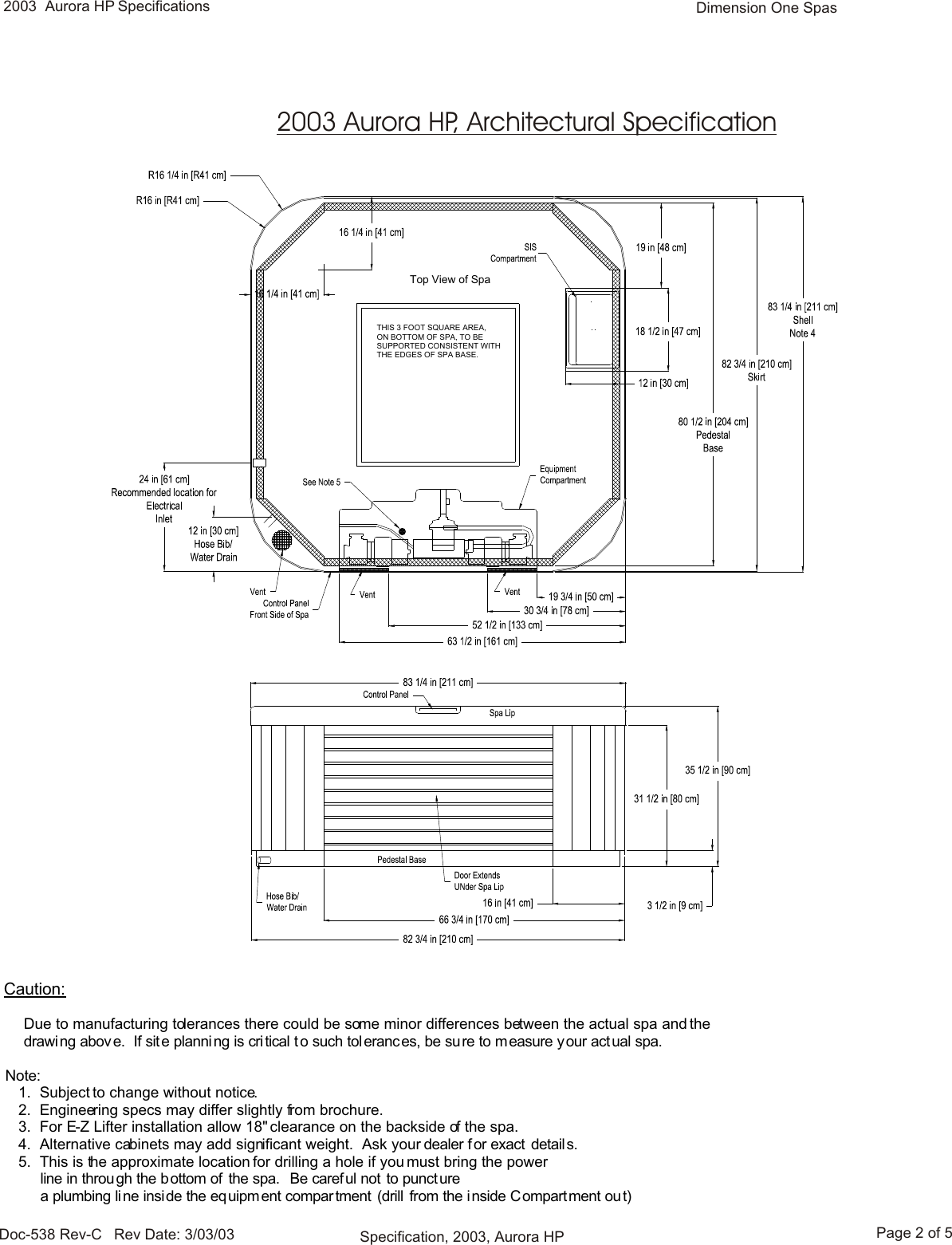 Dimension One Spas Aurora Hp Users Manual Doc 538