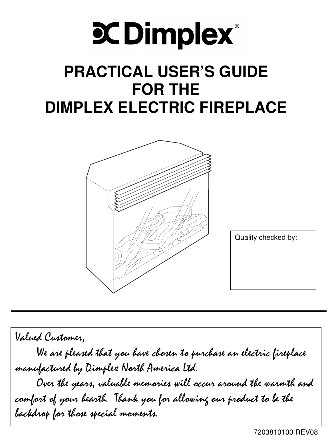 Dimplex Df2603 Users Manual 7203810100REV08