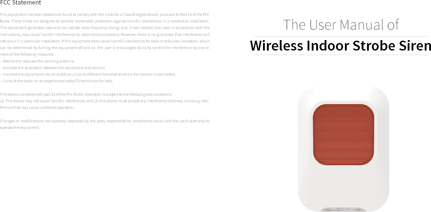 Dinsafer Innovation DISA4 Wireless indoor Siren User Manual DISA4 indd