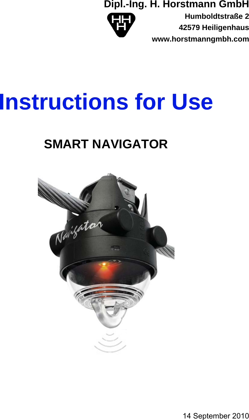 Dipl Ing H Horstmann HHH001 Smart Navigator User Manual