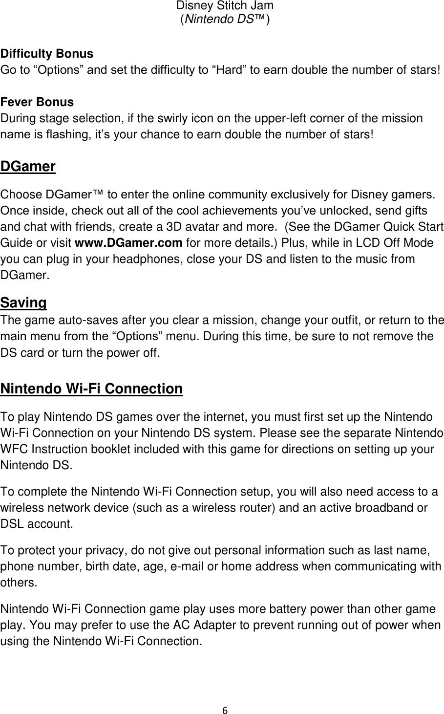 Disney Interactive Studios Stitch Jam For Nintendo Ds Users Manual