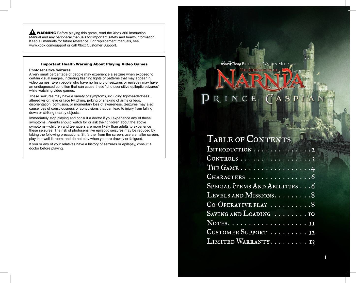 Disney Interactive Studios The Chronicles Of Narnia Prince Caspian For ...