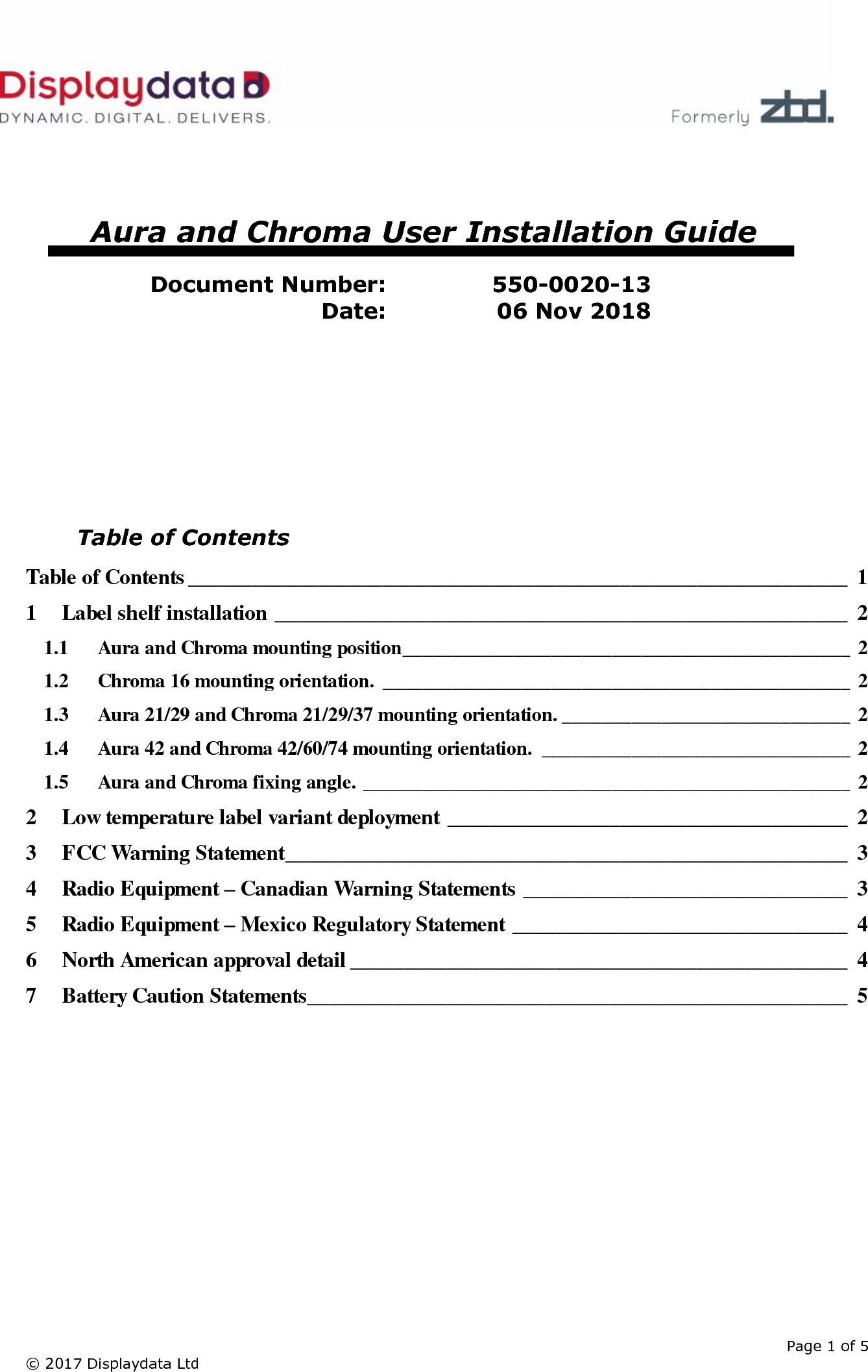 Displaydata 120-0194 Electronic Shelf Label User Manual System Installation