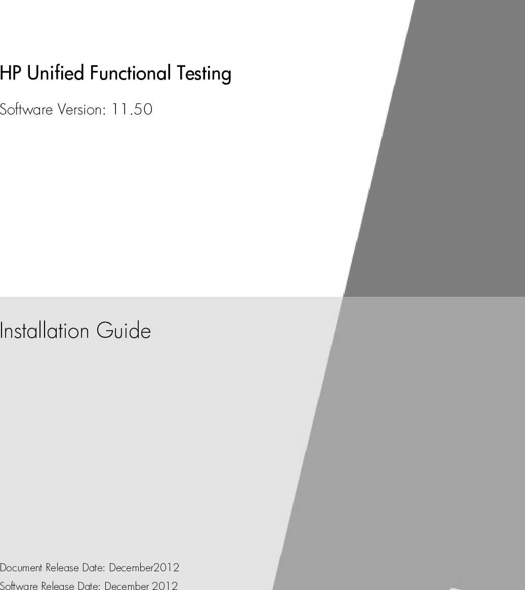 HP Unified Functional Ing Installation Guide 02 UFT Install