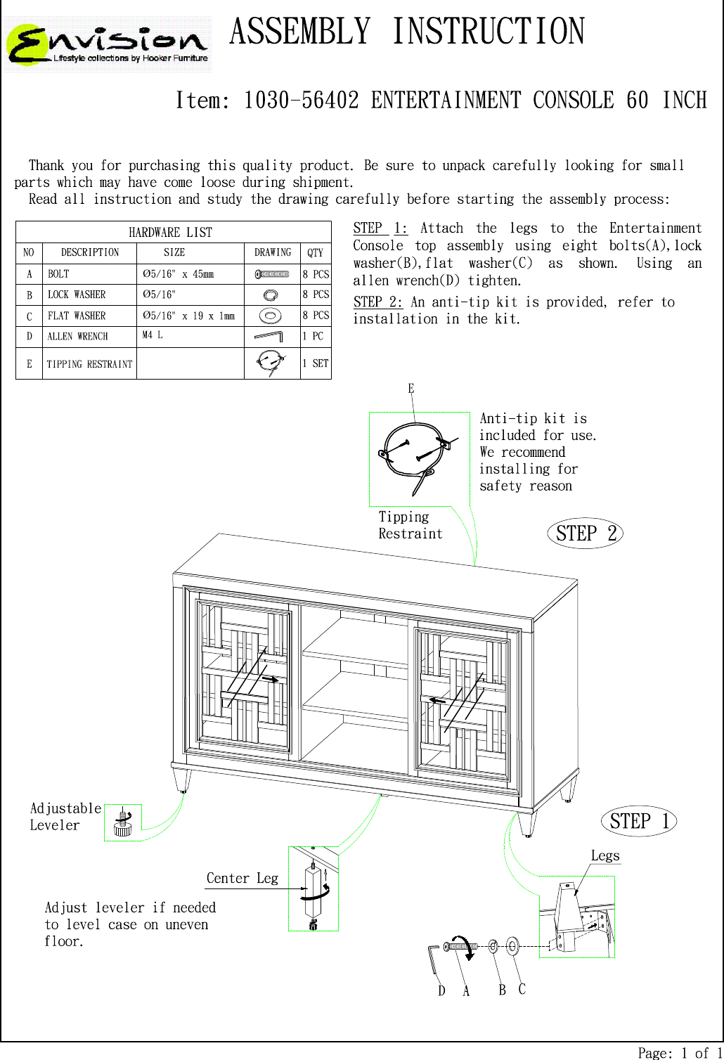 1030 56402 ent console