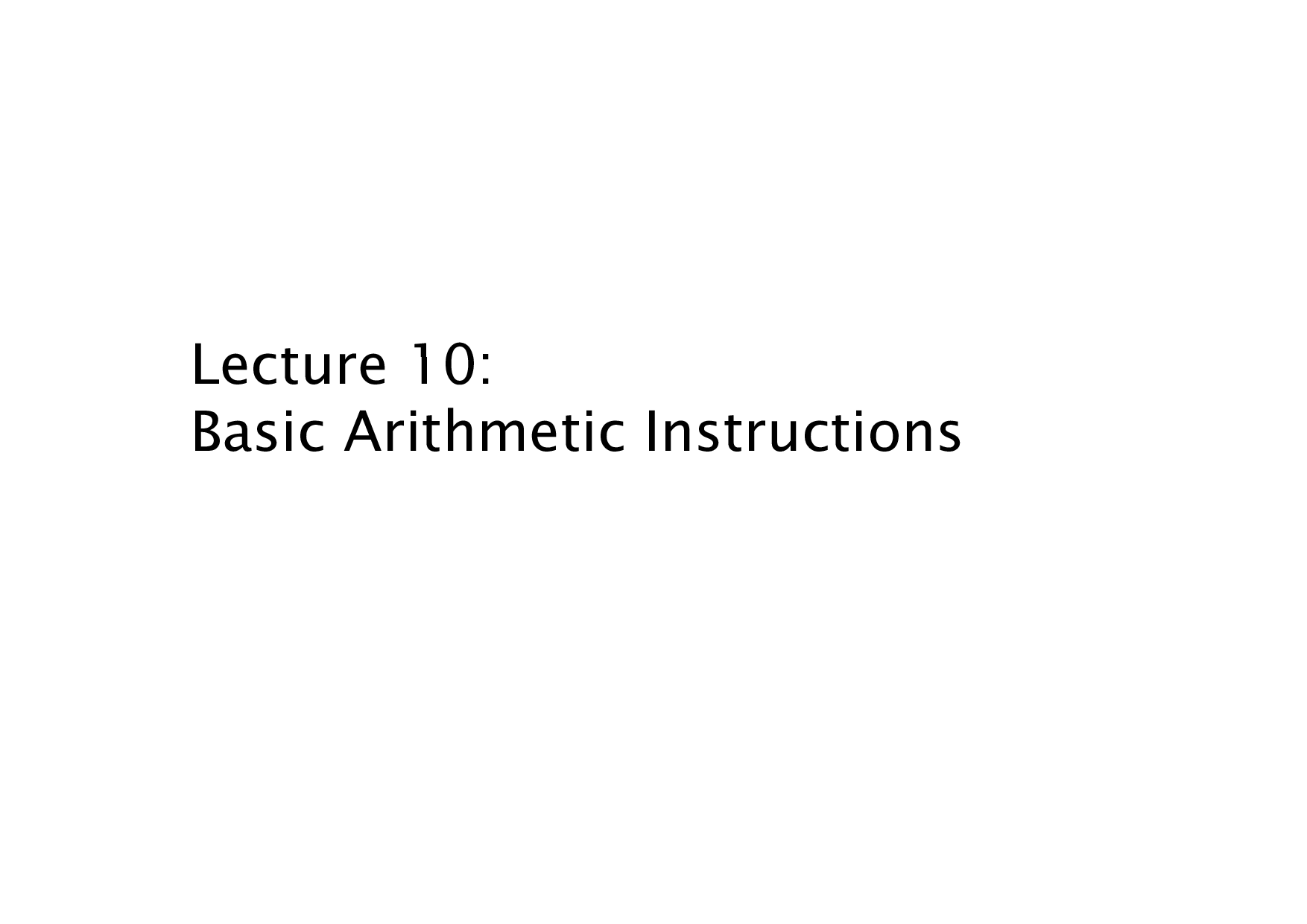 Microsoft 10 Basic Arithmetic Instructionsx Basic Arithmetic Instructions