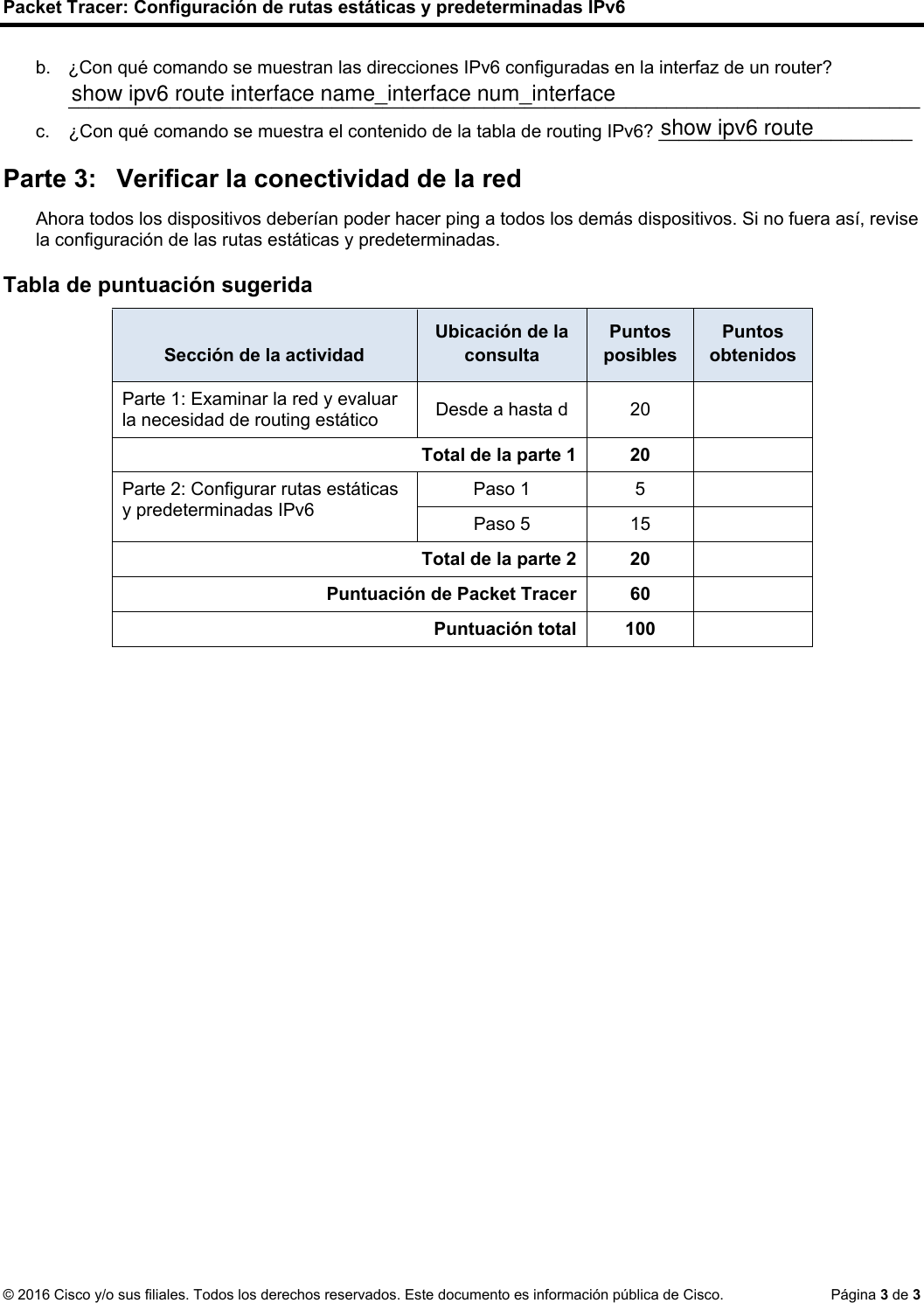 2244 Packet Tracer Configuring Ipv6 Static And Routes Instructions