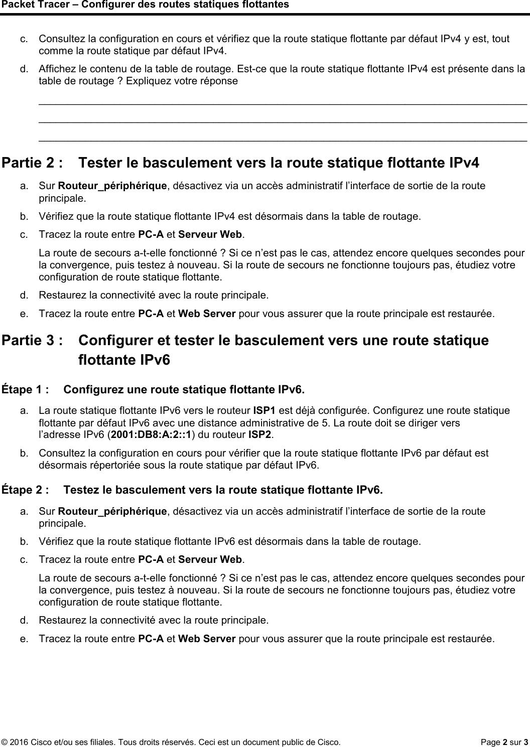2 2 5 5 Packet Tracer Configuring Floating Static Routes Instructions