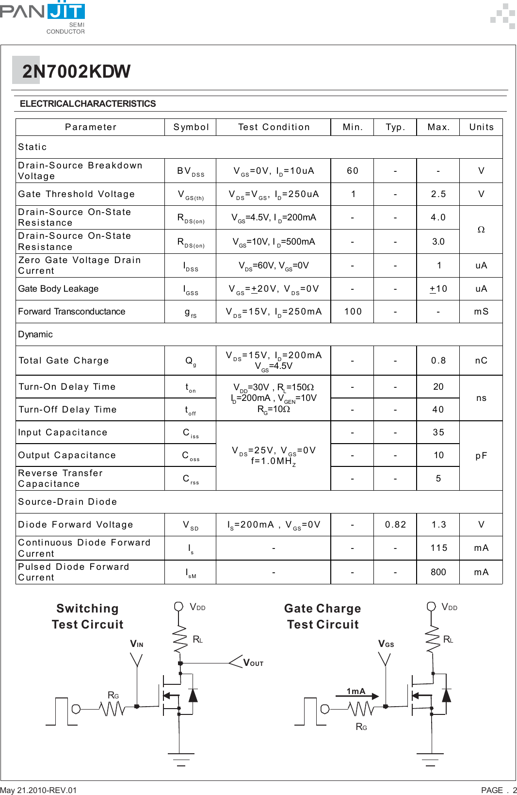 2N7002KDW Datasheet. Www.s manuals.com. Panjit