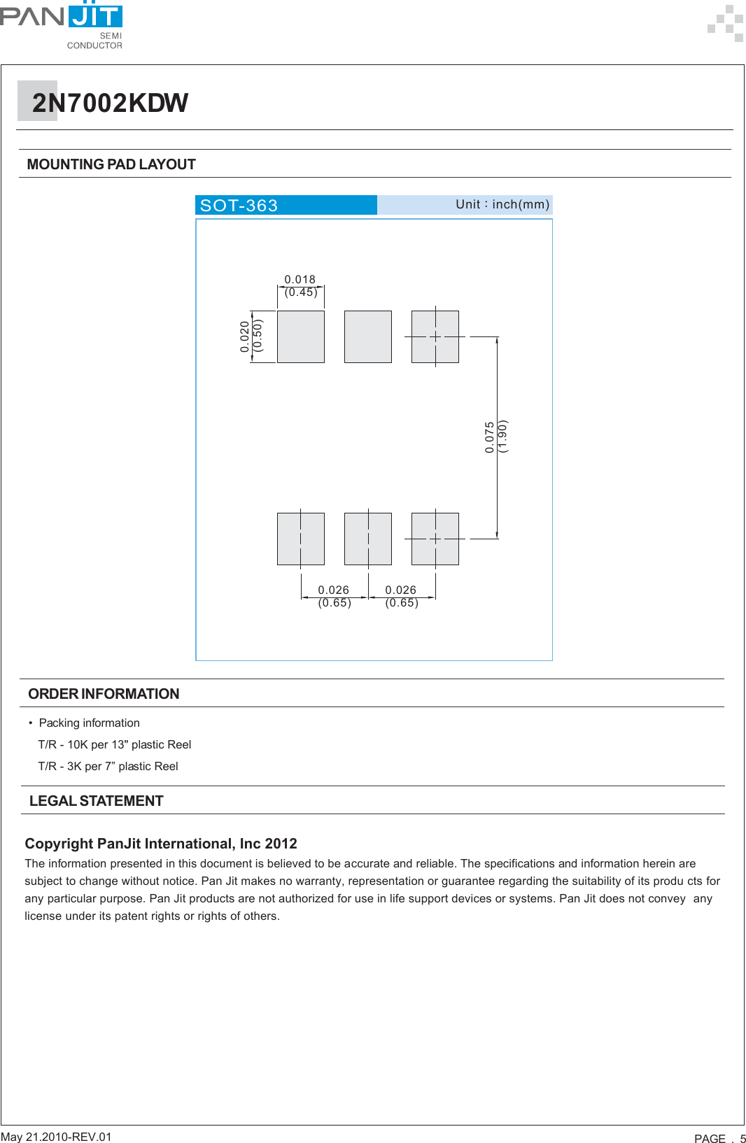 2N7002KDW Datasheet. Www.s manuals.com. Panjit