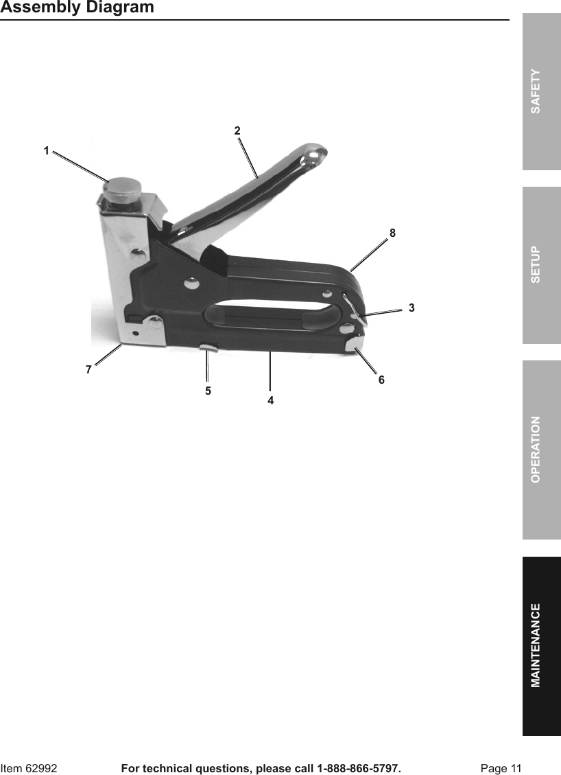 Manual For The 62992 Three Way Tacker Staple Gun Kit