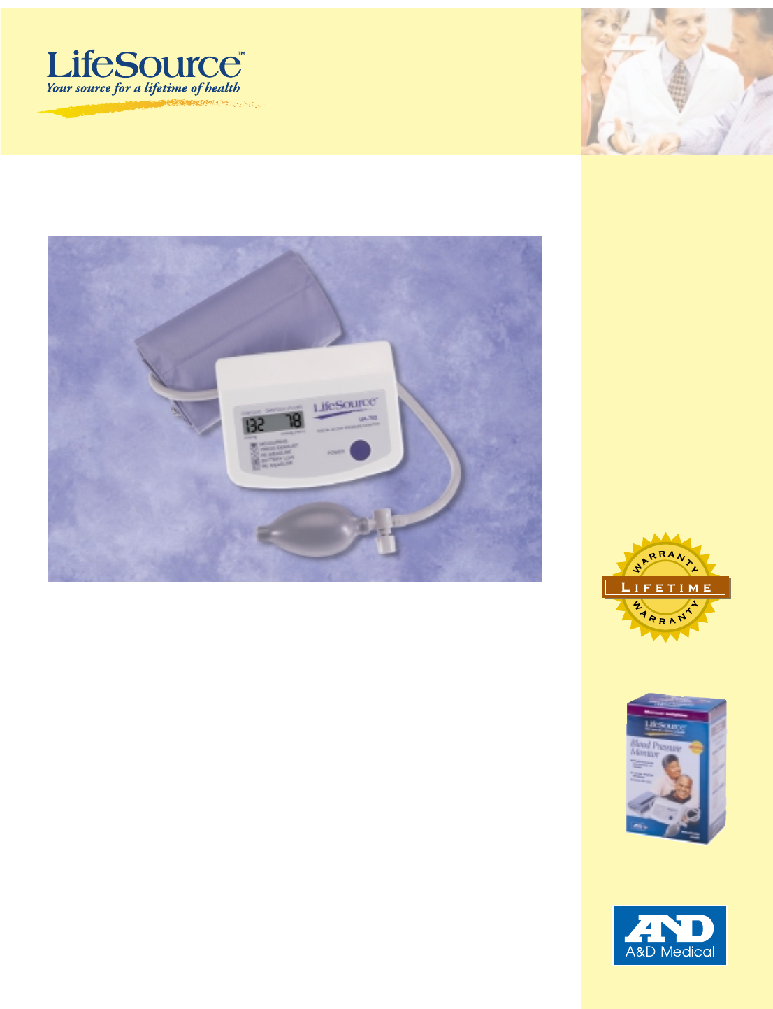 Lifesource Digital Blood Pressure Monitor Ua 702
