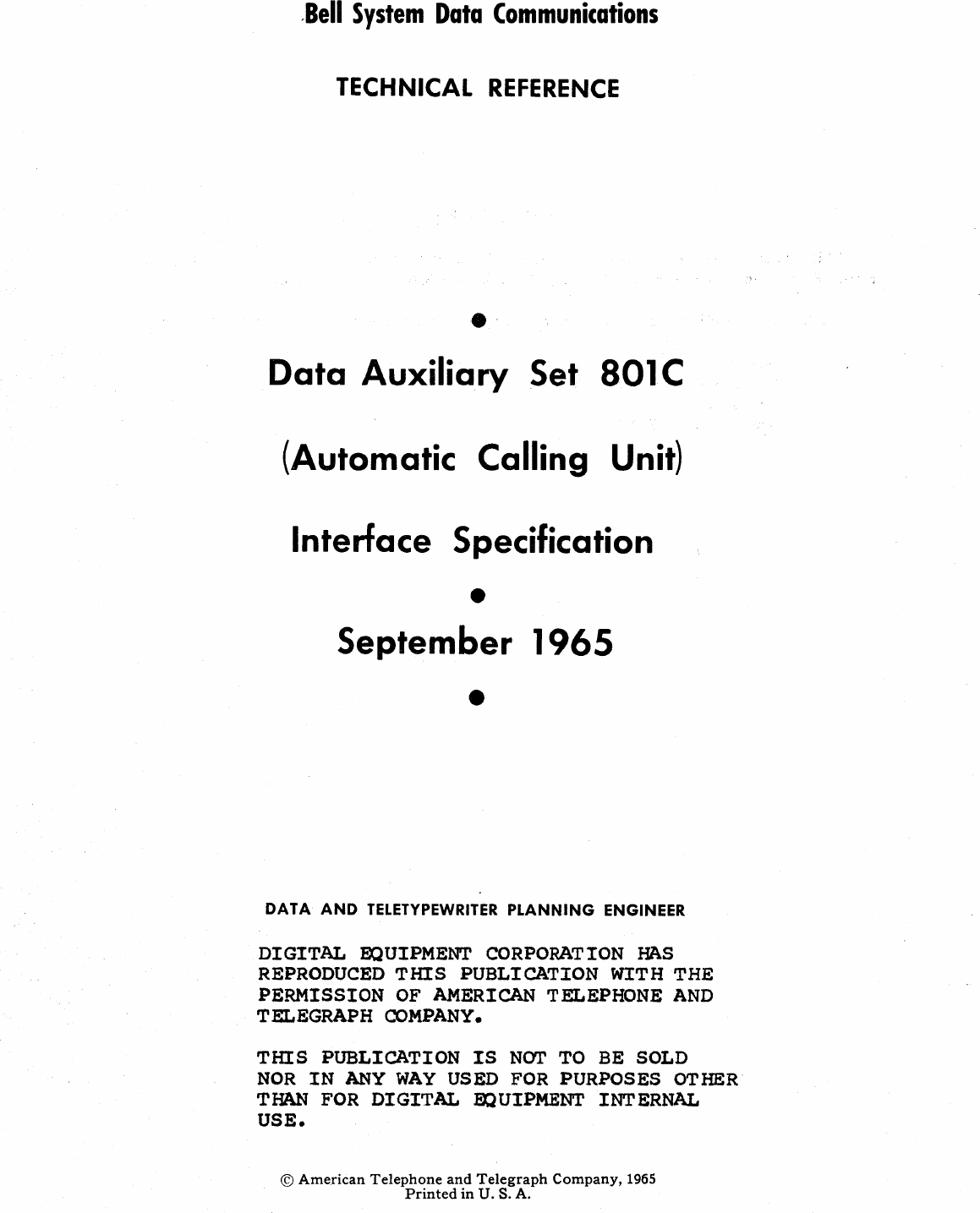801C_Automatic_Calling_Unit_Interface_Specification_Sep65 801C ...