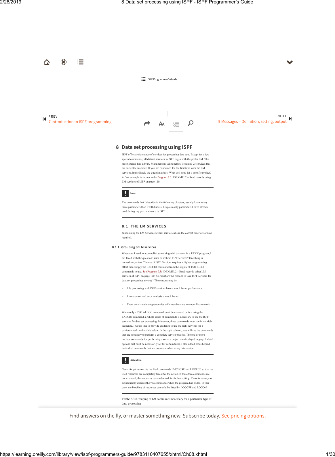 8 Data Set Processing Using Ispf Programmers Guide