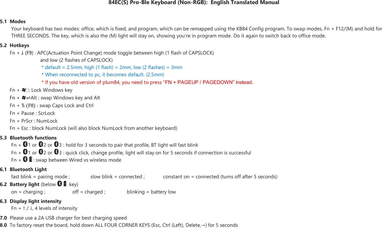 84EC Pro Ble English Manual