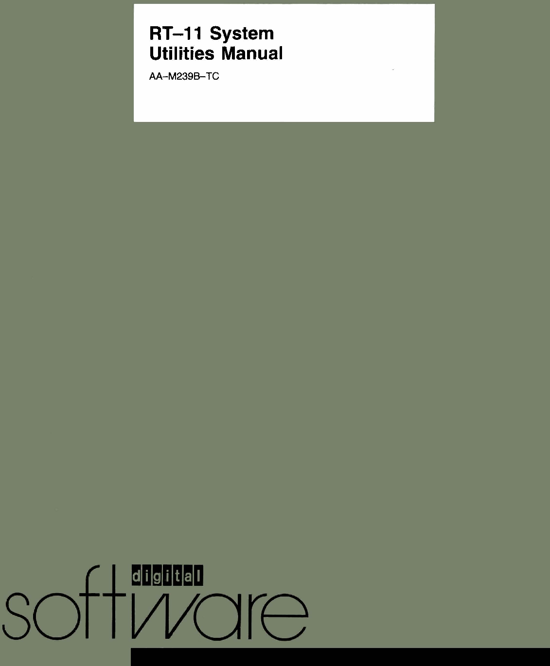 AA M239B TC RT 11 System Utilities Manual