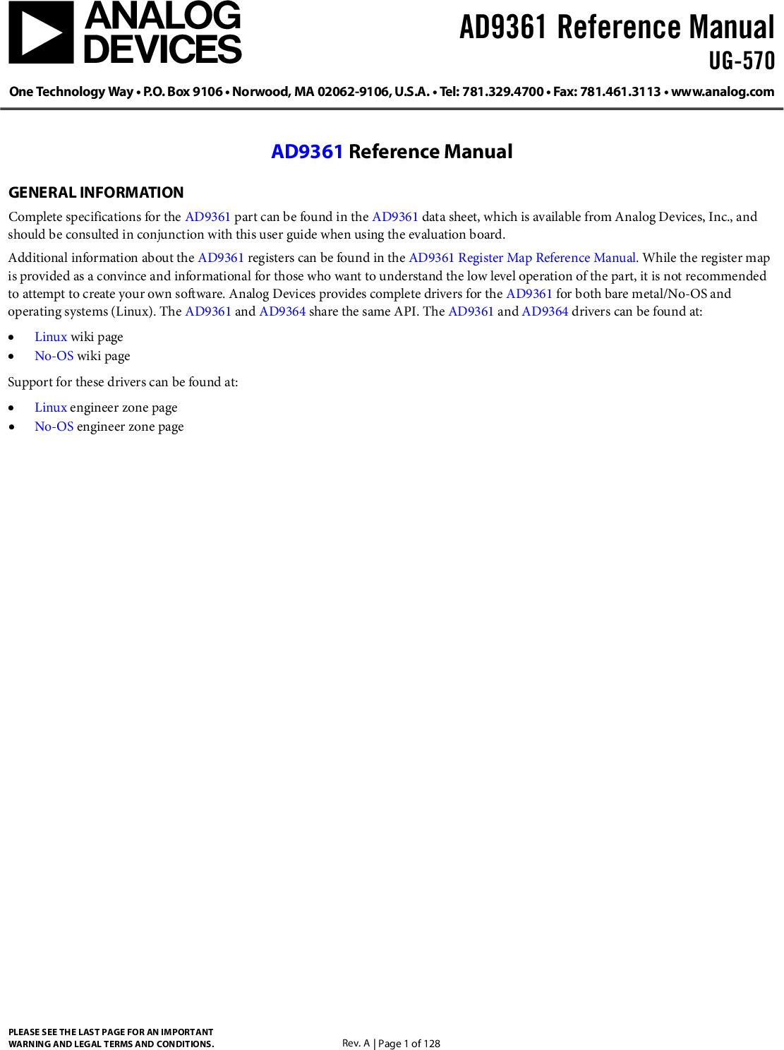 AD9361 Reference Manual (Rev. A)