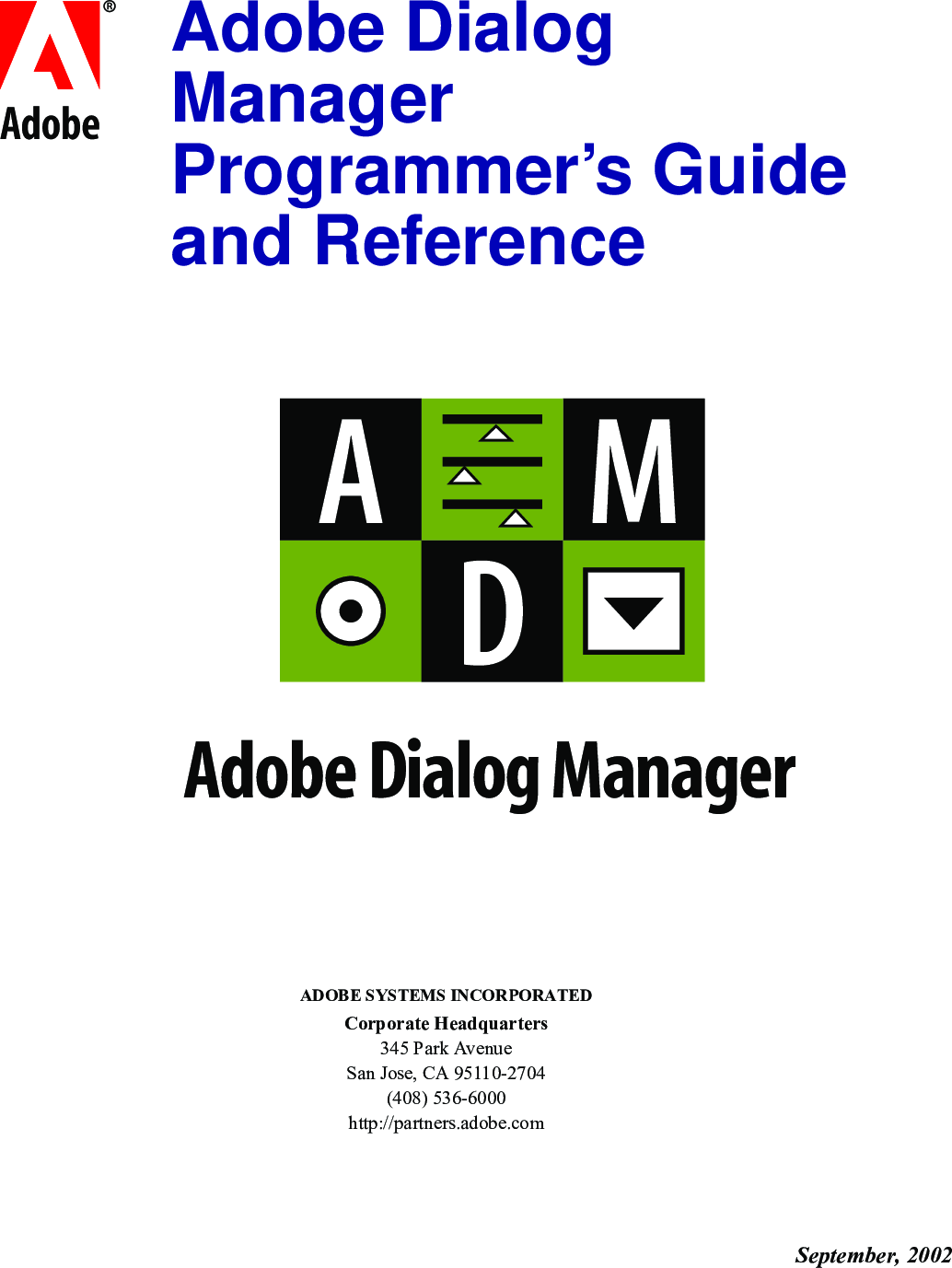 Adobe Dialog Manager Programmer's Guide And Reference ADMReference