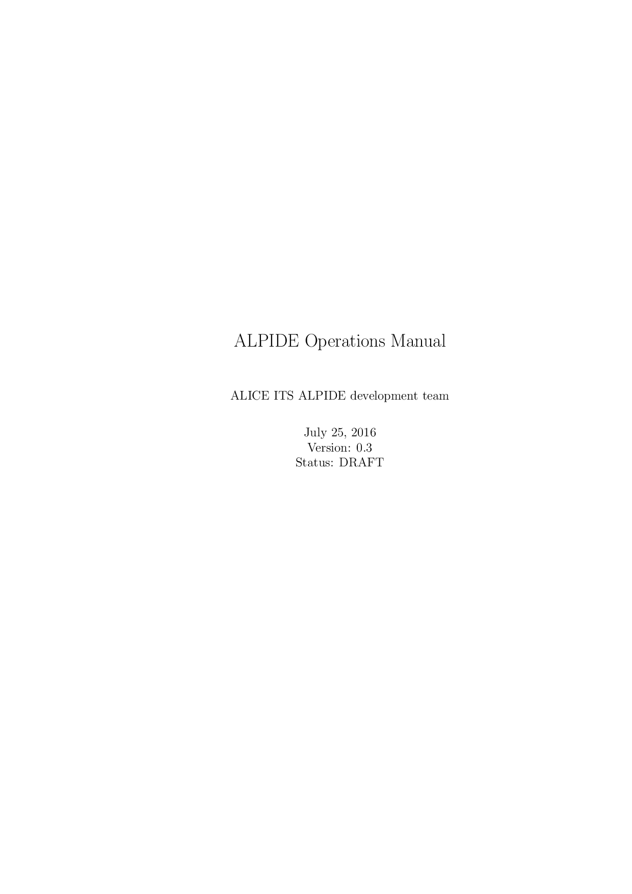 ALPIDE operations manual version 0 3