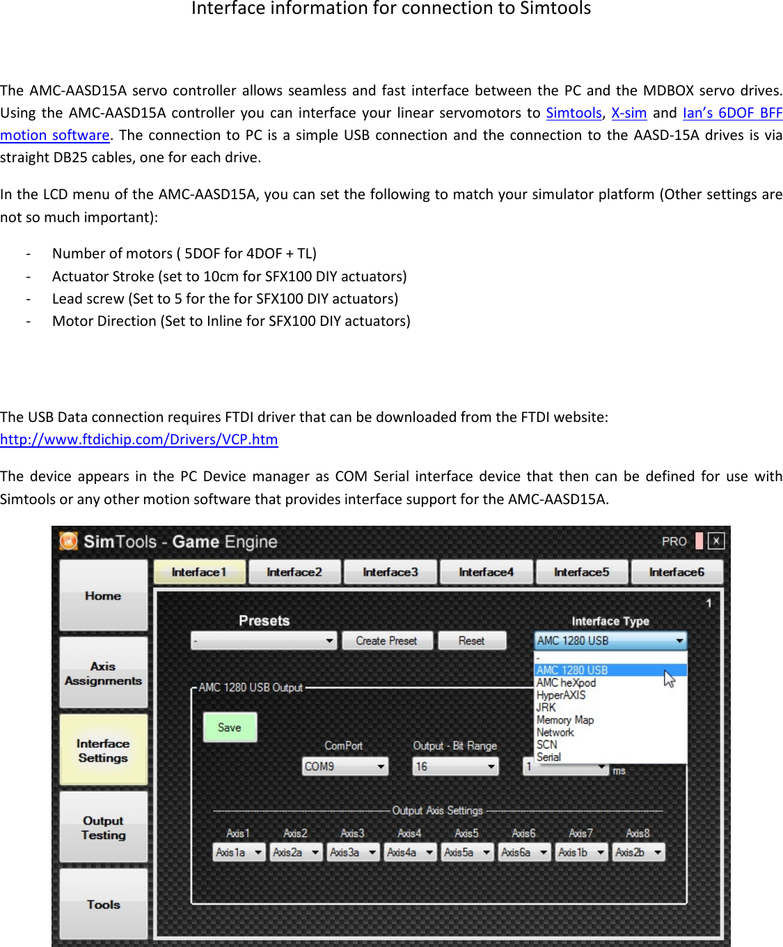 AMC AASD15A 4DOF +TL Simtools Manual V1x 4DOF+TL V1
