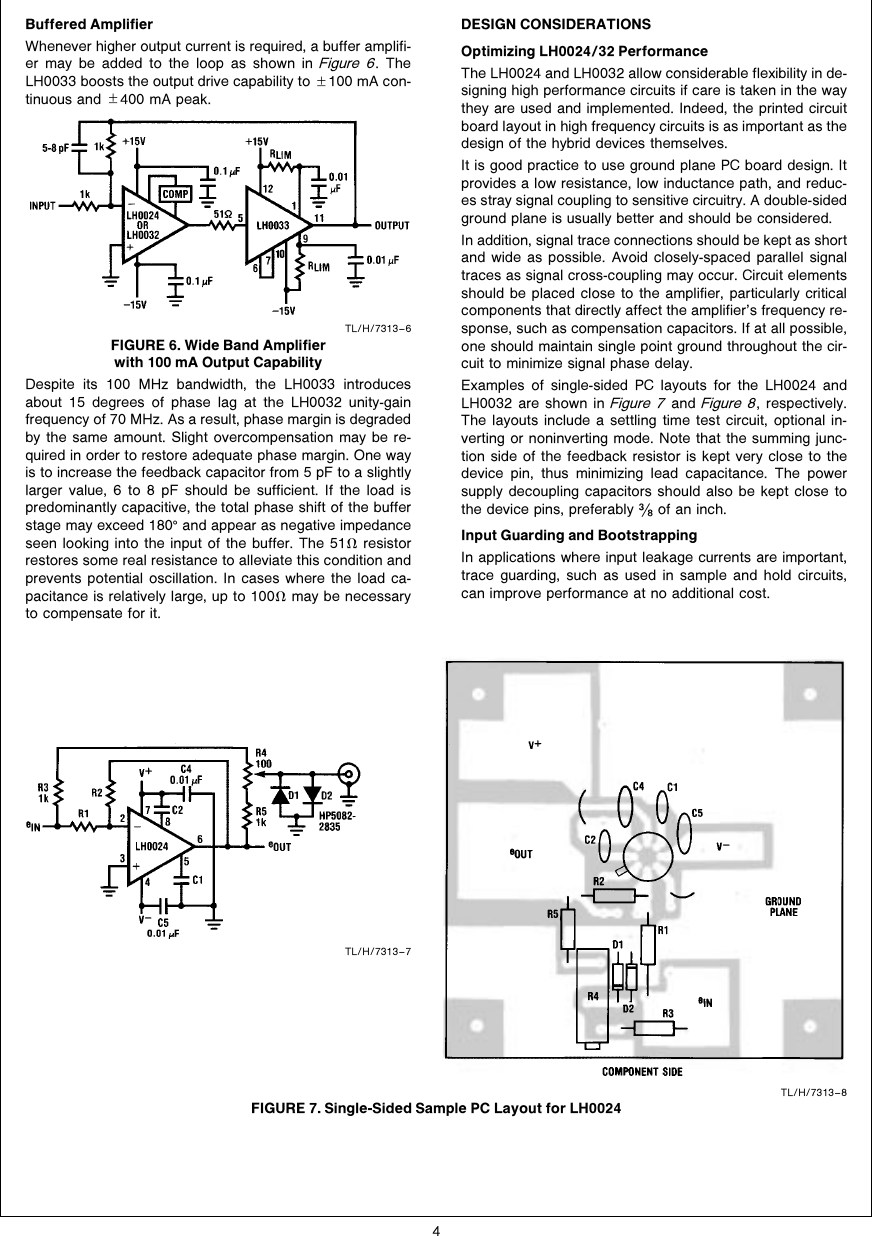 LH0024 And LH0032 High Speed Op Amp Applications AN 0253