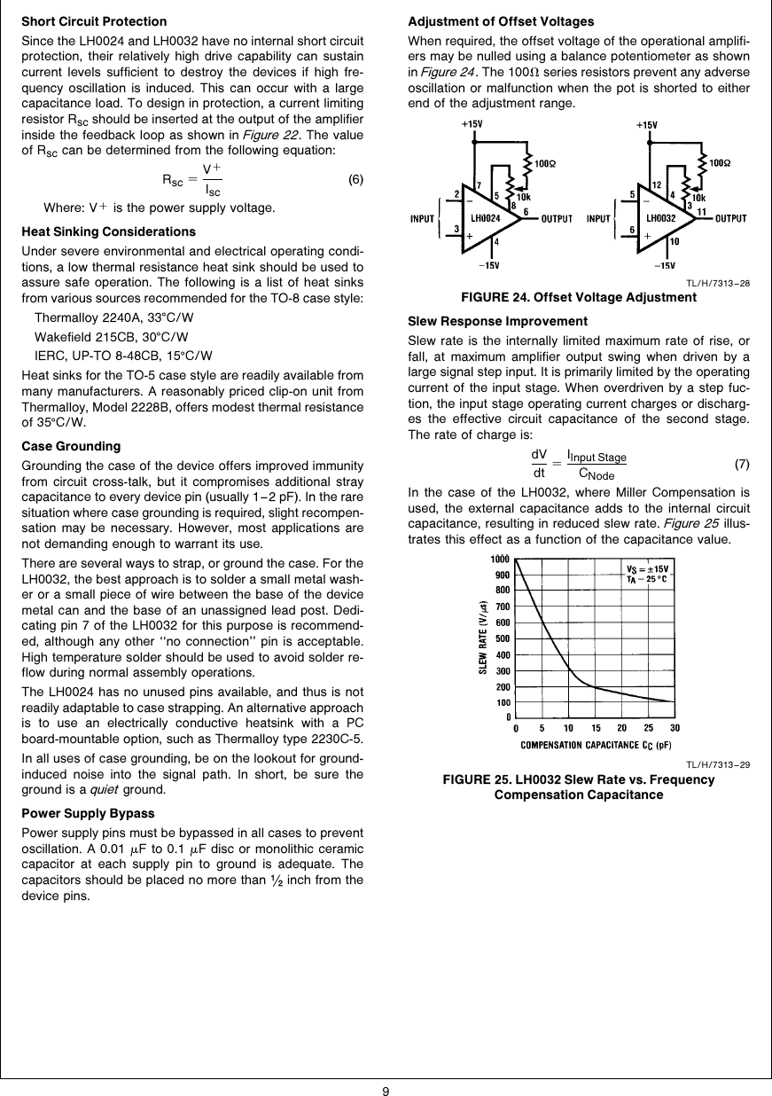 LH0024 And LH0032 High Speed Op Amp Applications AN 0253