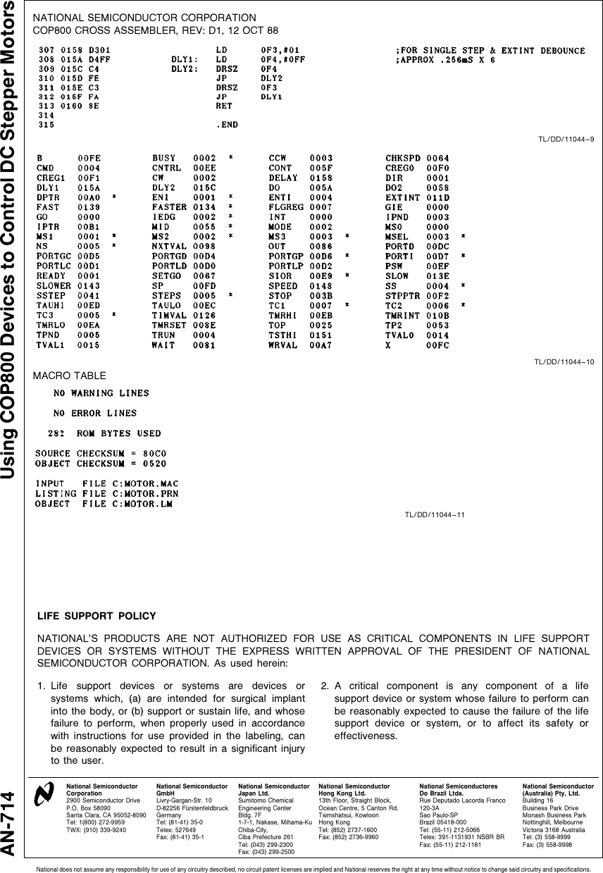 Using COP800 Devices To Control DC Stepper Motors AN 0714