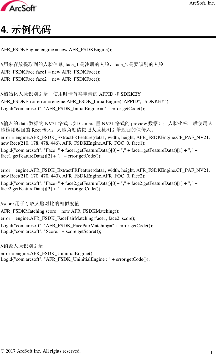 ArcSoft Product FACE RECOGNITION DEVELOPER'S GUIDE