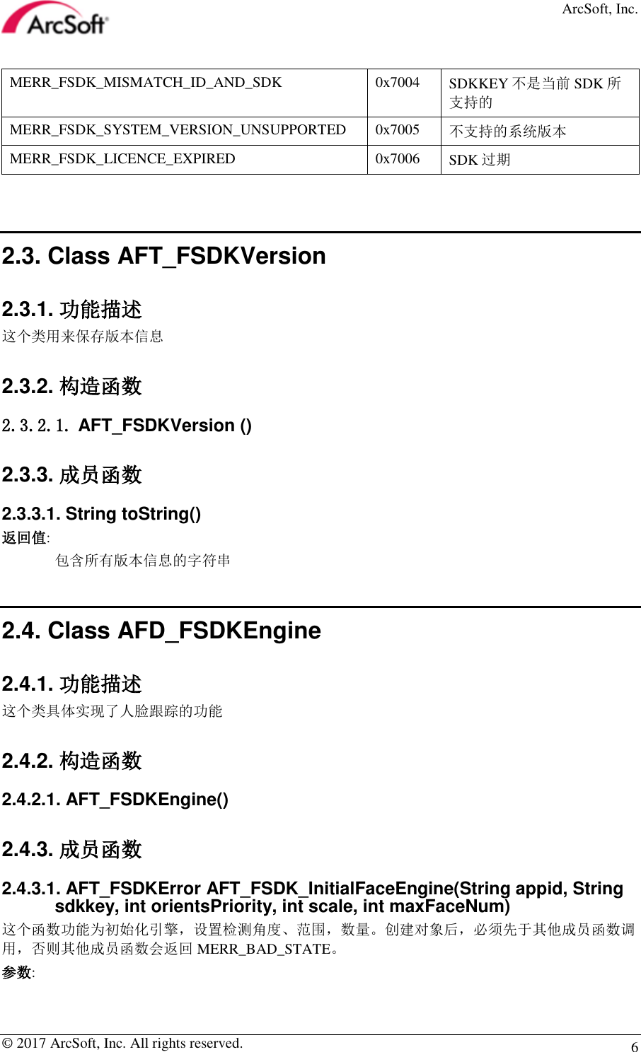 ArcSoft Product FACE TRACKING DEVELOPER'S GUIDE