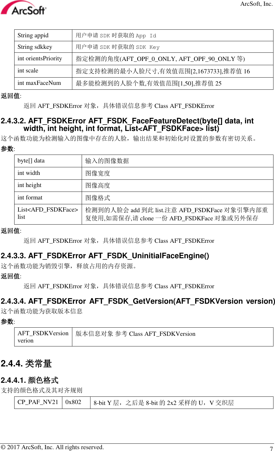 ArcSoft Product FACE TRACKING DEVELOPER'S GUIDE