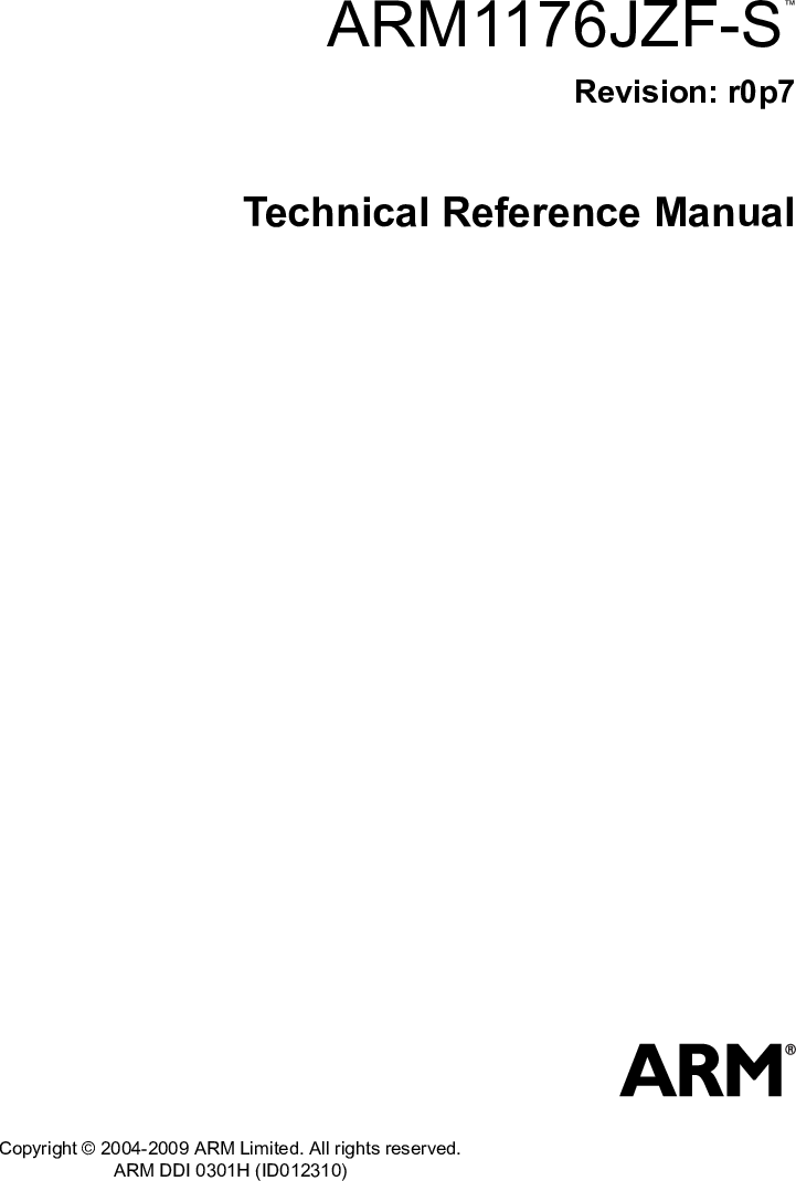 ARM1176JZF S Technical Reference Manual S+Technical+Reference+Manual
